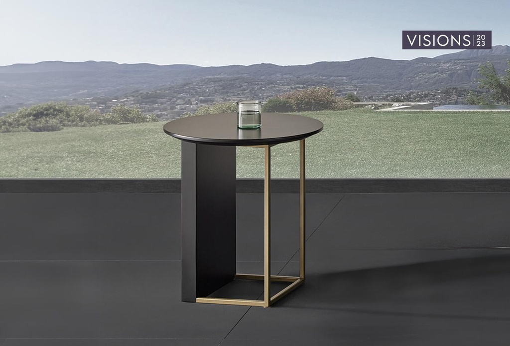 Havana Designer Round Side Table with Gold Legs | Enza Home