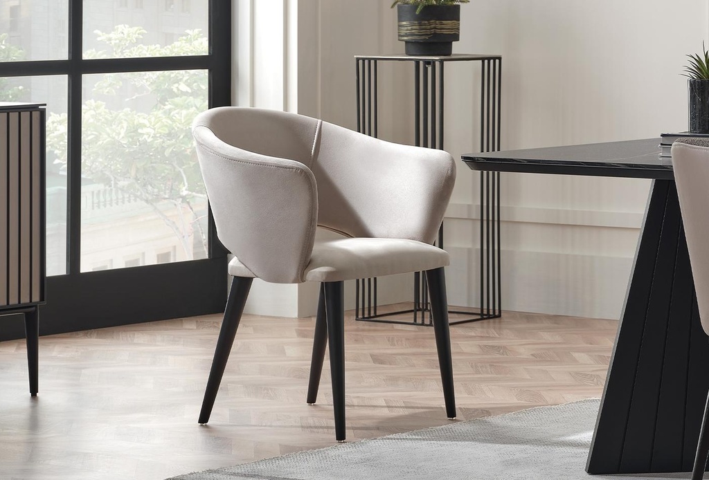 Riga Sand Suede Dining Armchair | Enza Home
