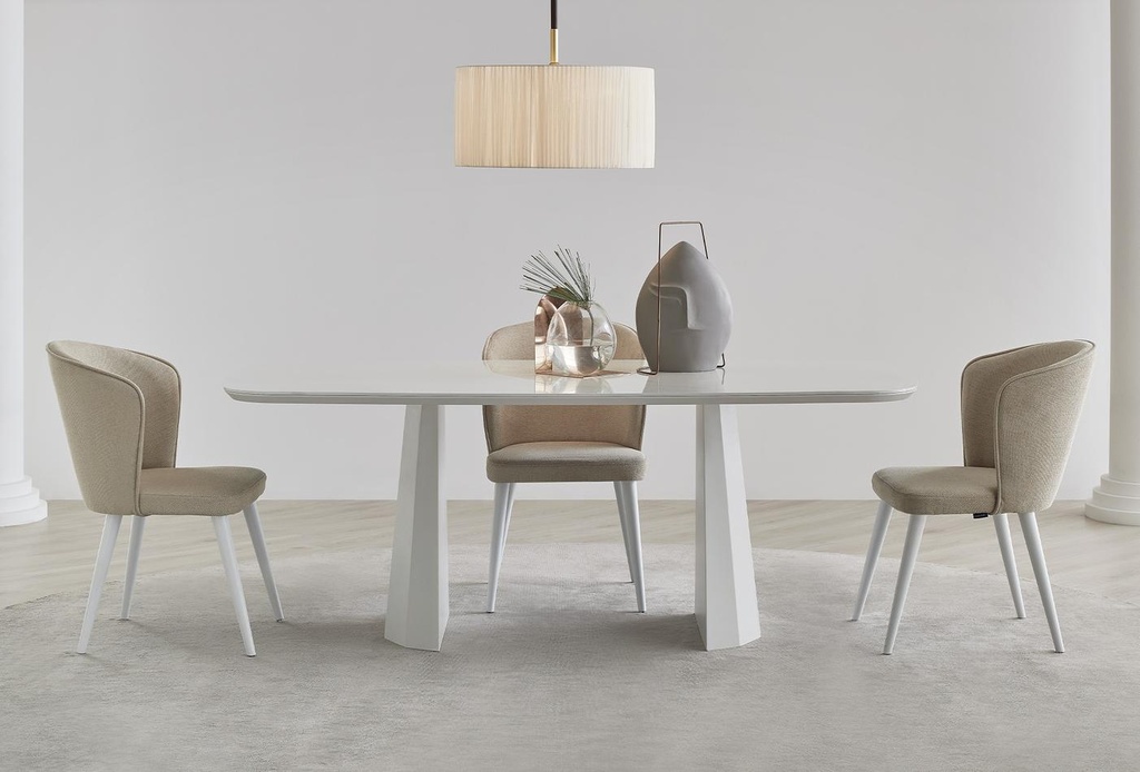 Legato Fixed Dining Table with Sculptural Legs | Enza Home