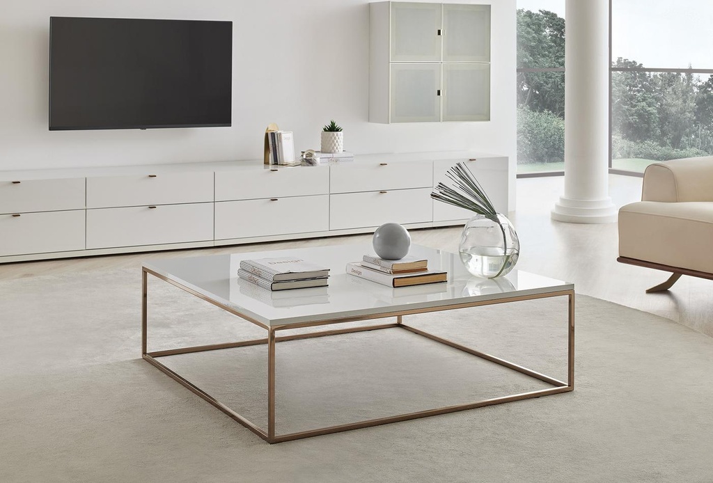 LEGATO White Minimalist Coffee Table | Enza Home