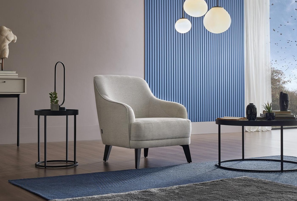 Grace Blue Linen Accent Armchair | Enza Home